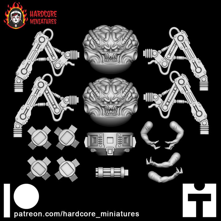 3D Printable Master Brain Standing by Hardcore Miniatures